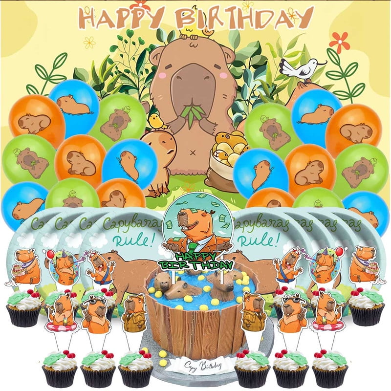 Capybara Party Supplies Decor Tableware Balloons Birthday Cake Topper ...