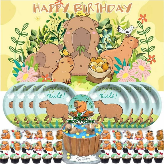 Capybara Party Supplies Plates for Capybara Decorations Birthday Cake ...