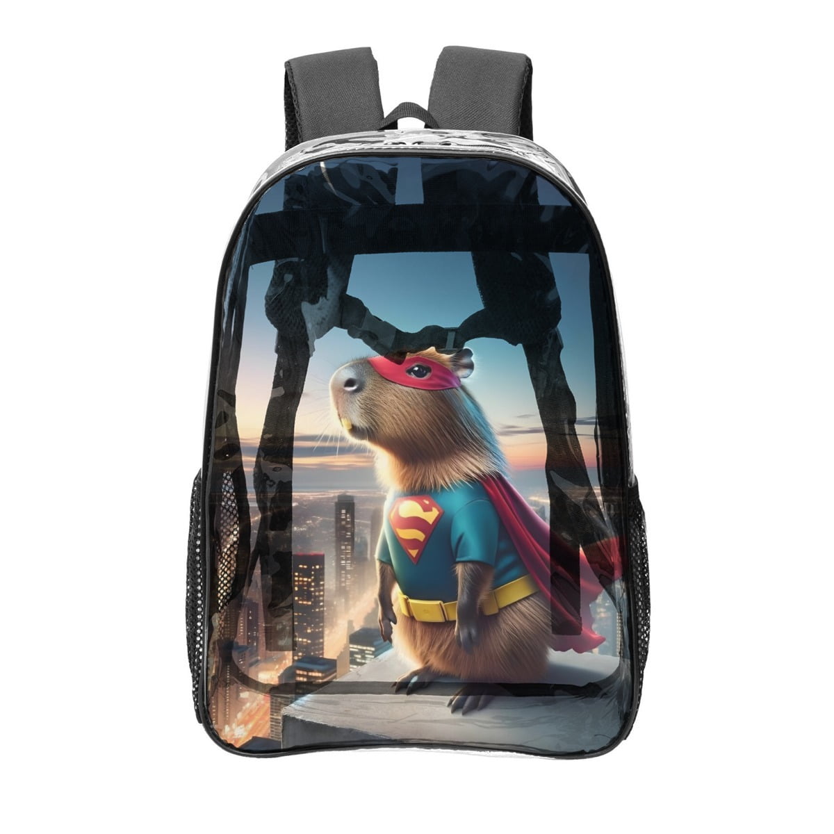 Capybara Pattern Transparent Backpack Lightweight And fashionable ...