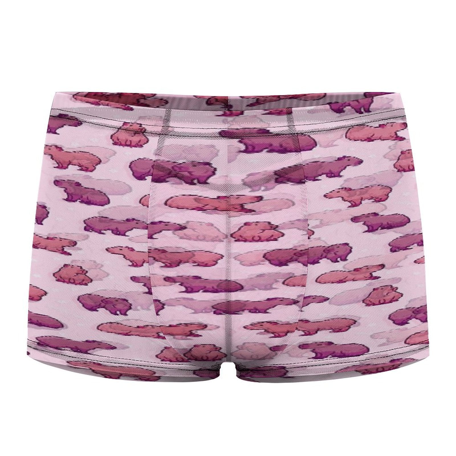Capybara Pink Men's Mesh Boxer Briefs Cooling Breathable Sports ...