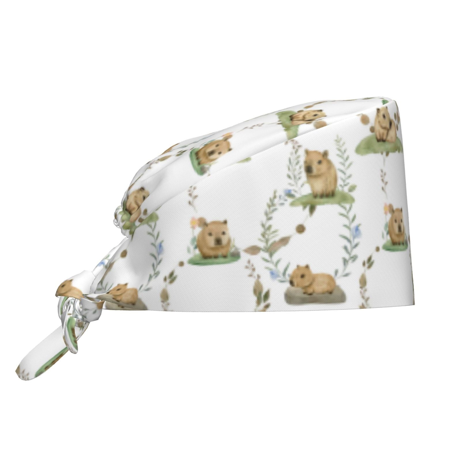 Capybara Plant Scrub Caps Women Men - Adjustable Surgical Caps Nurse ...