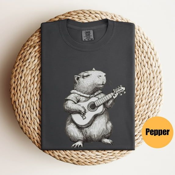 Capybara Playing Guitar Shirt Funny Capybara Shirt Capybara Gift ...