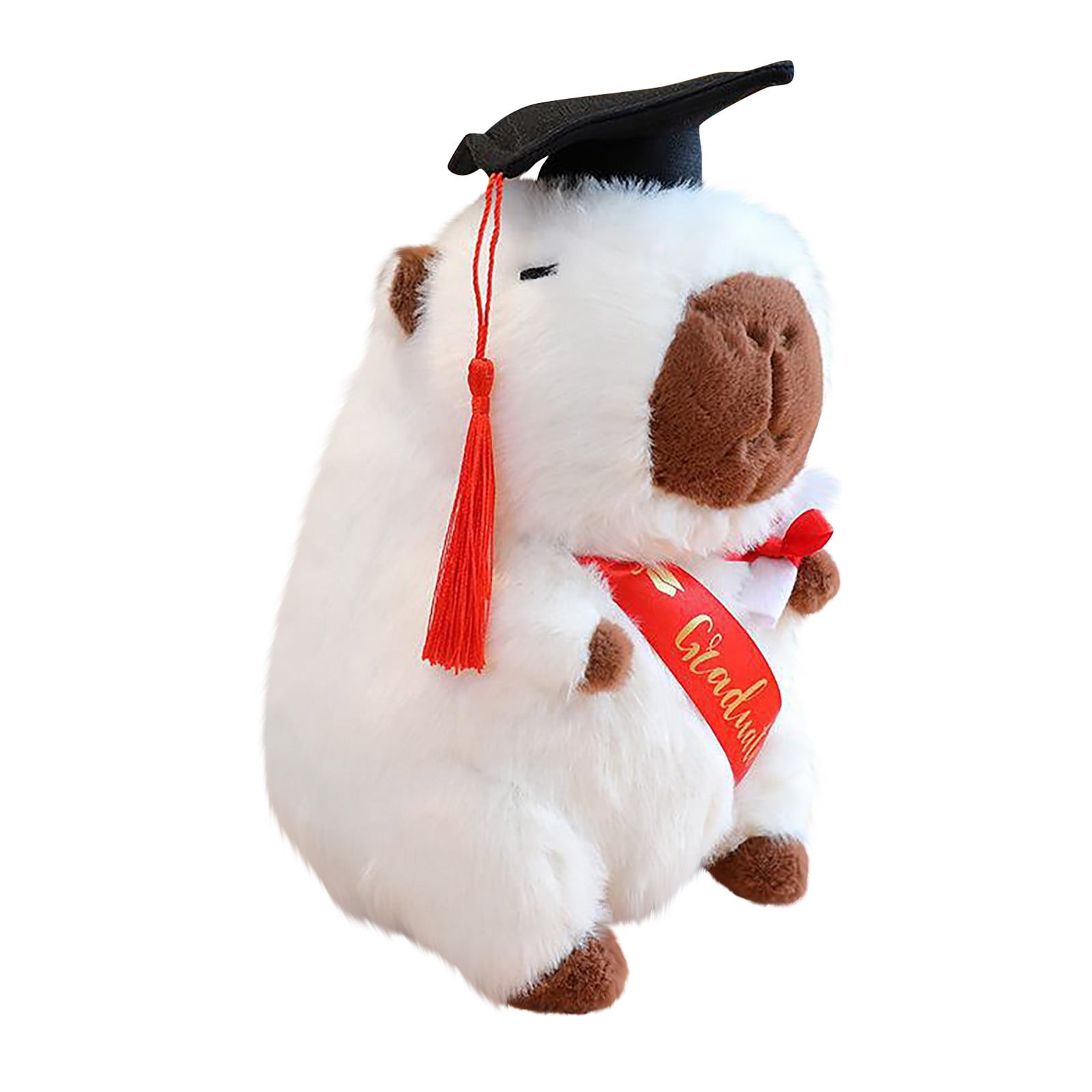 Capybara Plush, 9.8" Cute Capybara Stuffed Animals with Bachelor's Hat ...