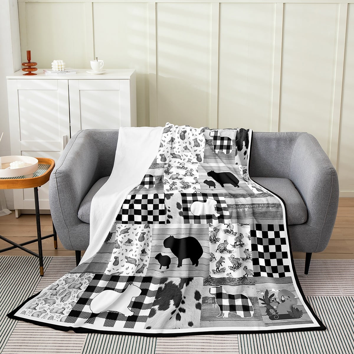 Capybara Plush Bed Blanket 40x50,Zoo Pet Animals Throw Blanket for Kids ...