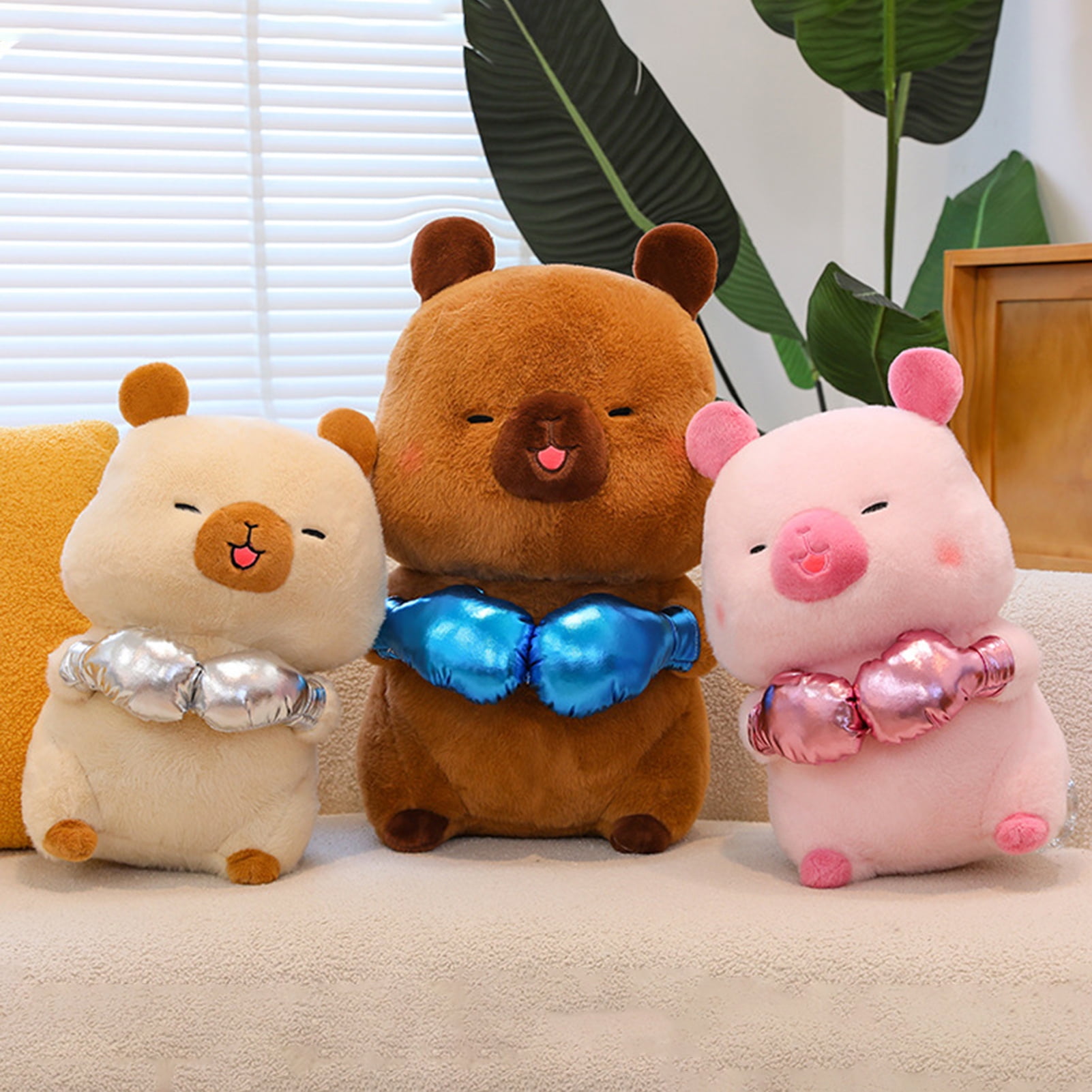 Capybara Plush Doll Capybara Plushies Toy with Boxing Gloves Stuffed ...