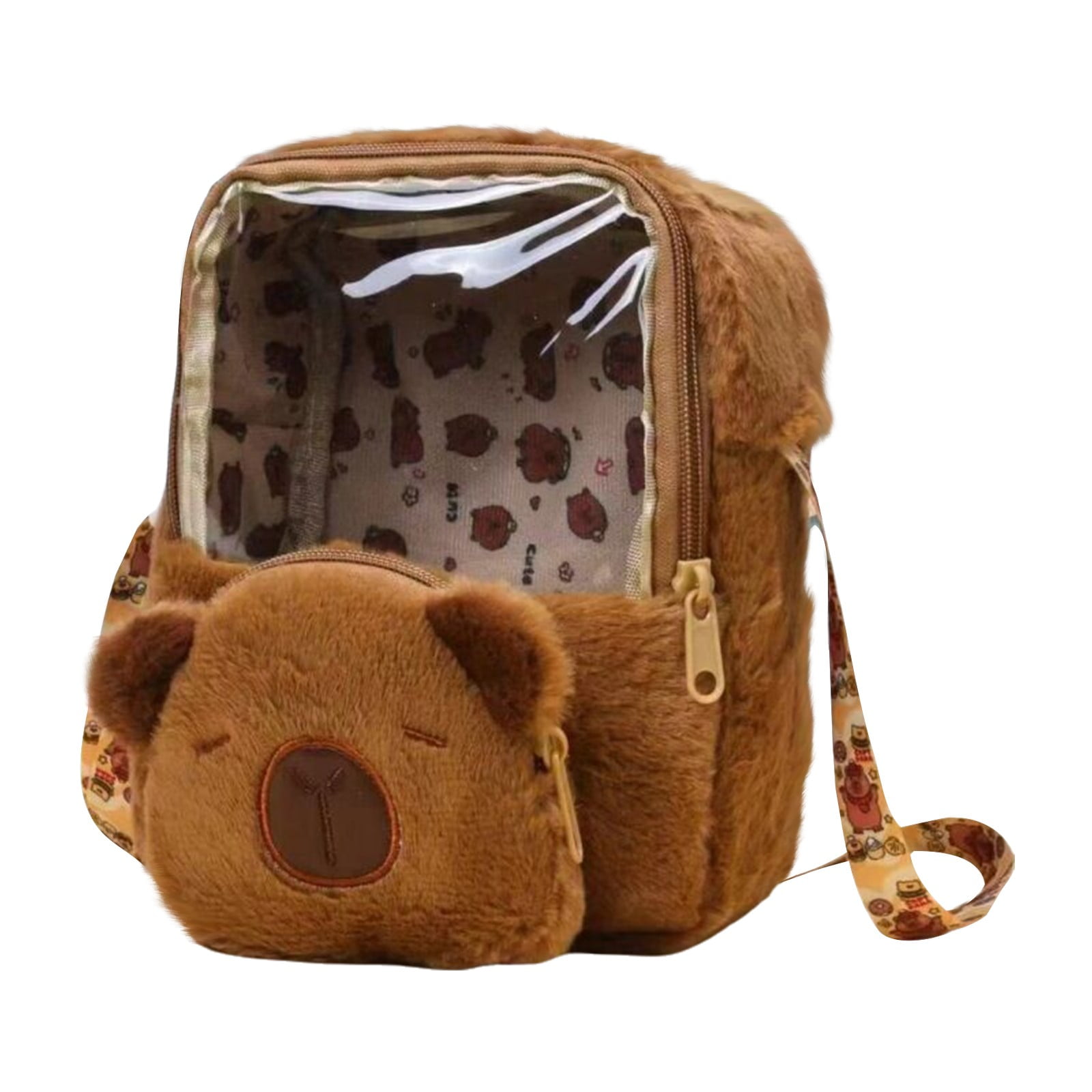 Capybara Plush Dolphin Backpack Kapybara Cute Plush Toy Shoulder Bag ...