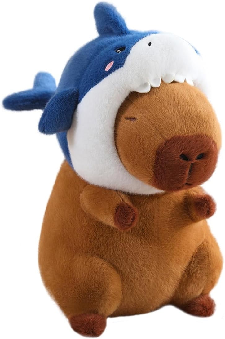 Capybara Plush Fluffy Shark Capybara Plush Toy,Super Cute Stuffed ...