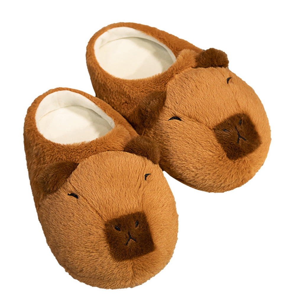 Capybara Plush Slippers Cartoon Cute Lovely Soft Stuffed Animals Plushy ...