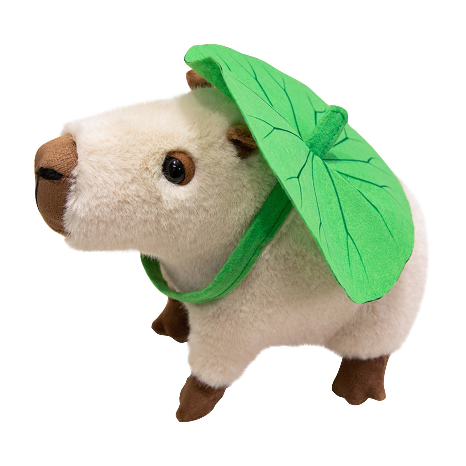 Capybara Plush Toy-14.2 Inch Capybara Plush Beige Capybara Stuffed Aniamls Toys with Lotus leaf ...