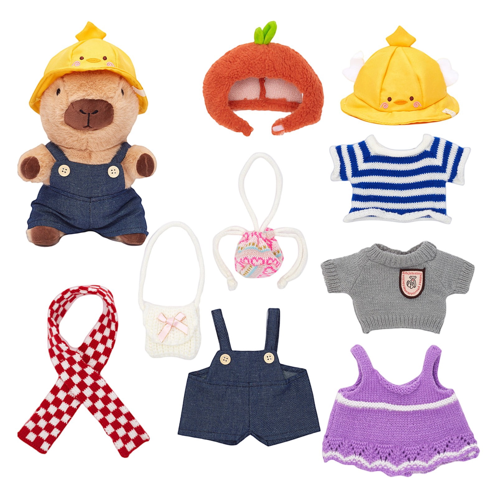 Capybara Plush Toy with Clothing Set ,9.8" Cute Capybara Stuffed ...