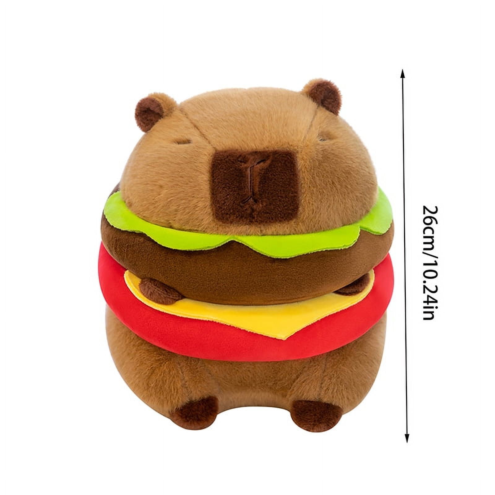 Capybara Plush Toy Hamburger Shape Capibara Plush Toy Fluffty Kawaii ...