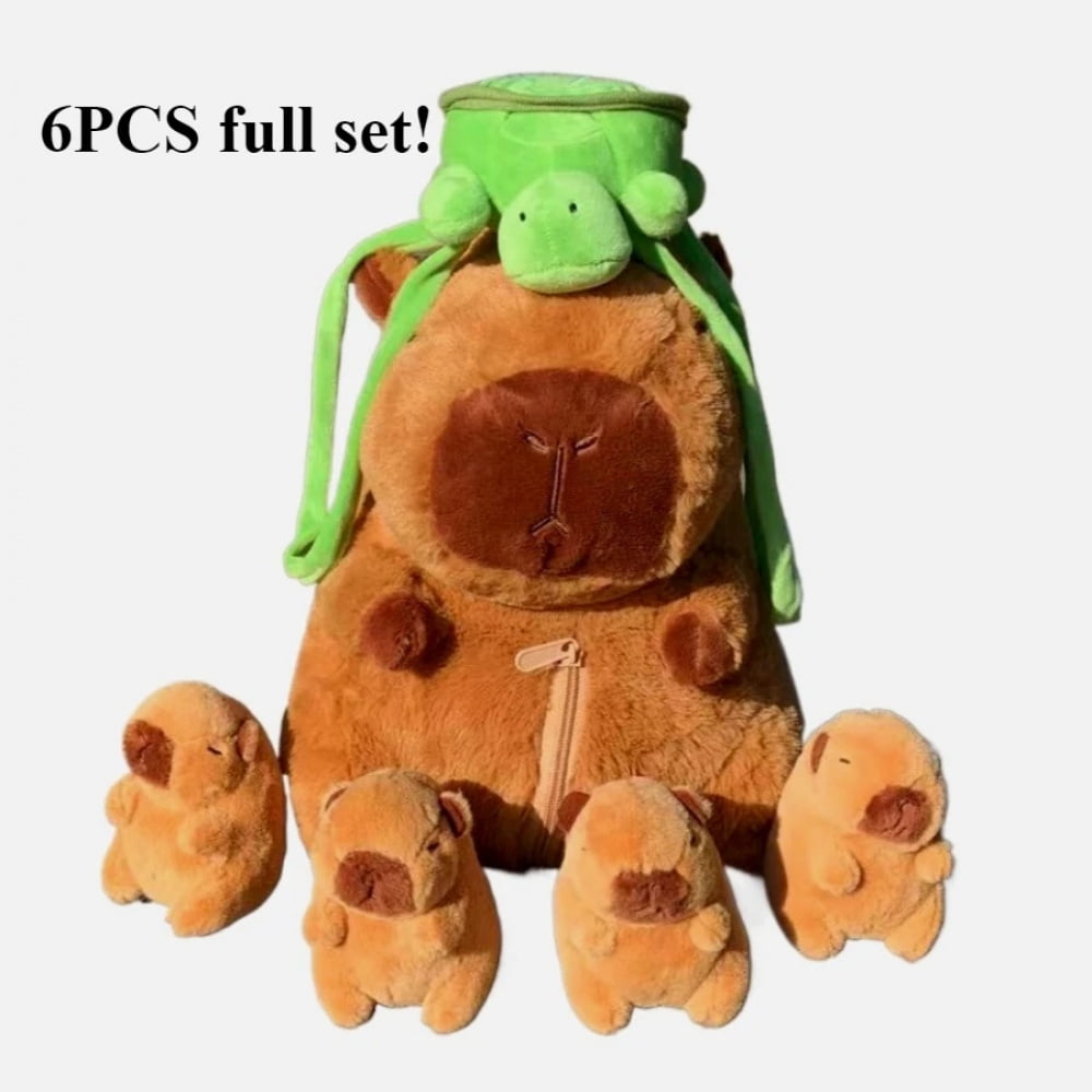 Capybara Plush Toy Set Mommy with 4 Little Capibaras Capibala Plushie ...