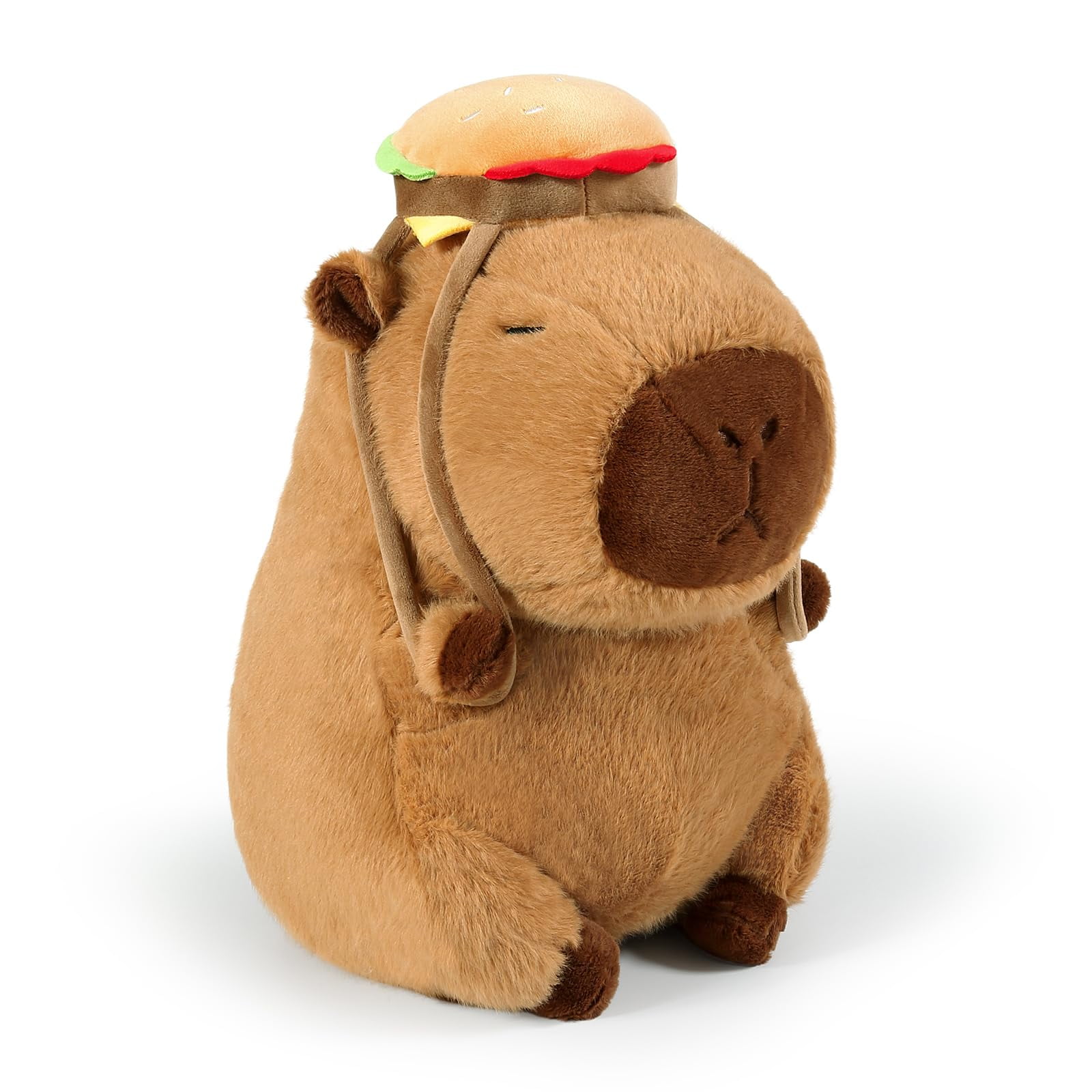 Capybara Plush Toys, 13" Cute Capybara Plush with Hamburger Backpack ...