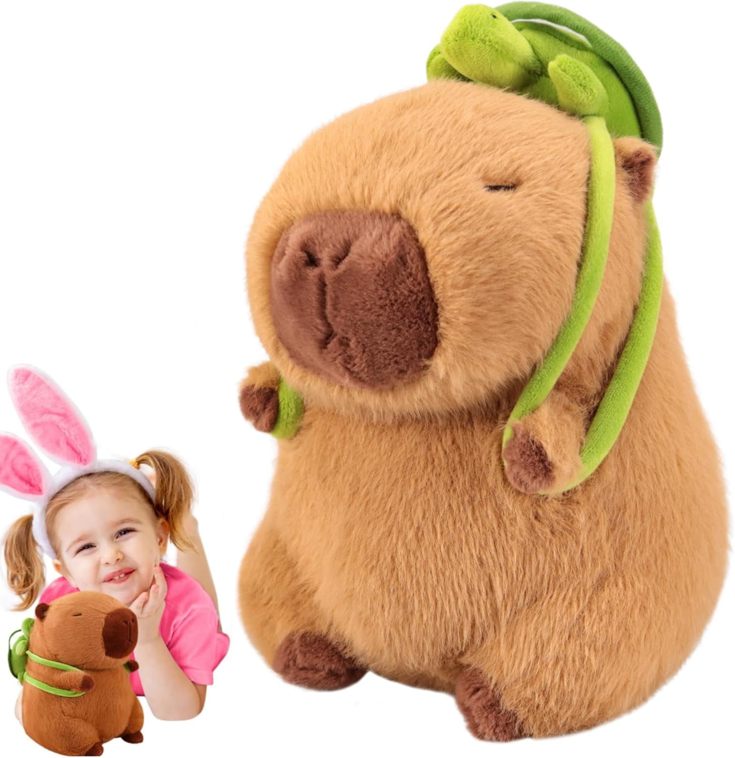 Capybara Plush Toys with Turtle Bag Pillow, 13.8" Kawaii Turtle ...