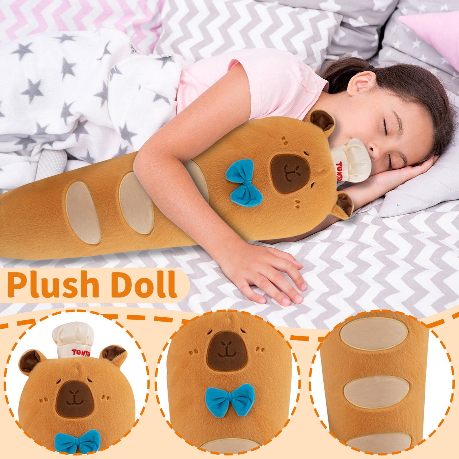 Capybara Plushies Toy - 20 Inches Bread-Shaped Capybara - Cuddly Soft ...