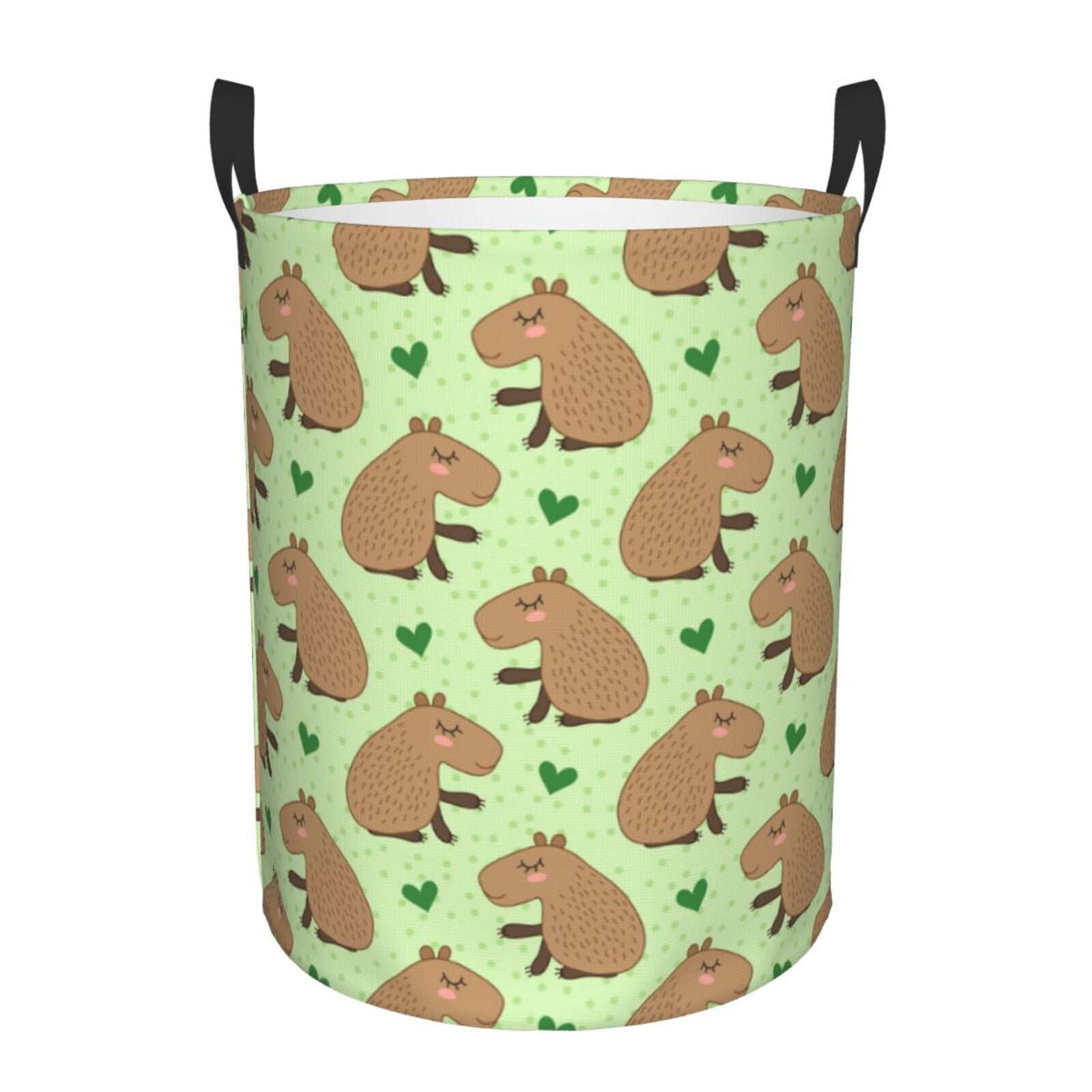 Capybara Print Green Laundry Basket, Laundry Hamper Waterproof Laundry ...