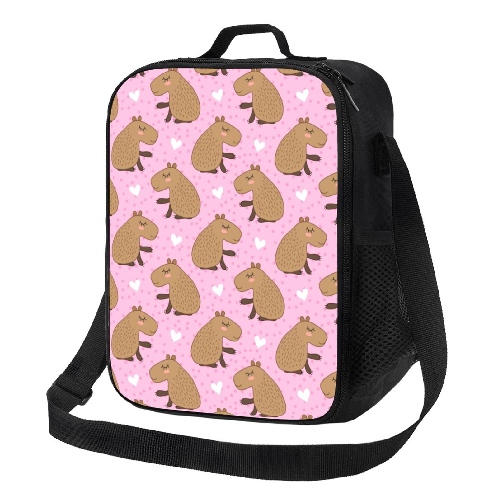 Capybara Print Pink Lunch Box for Women Men, Insulated Lunch with ...