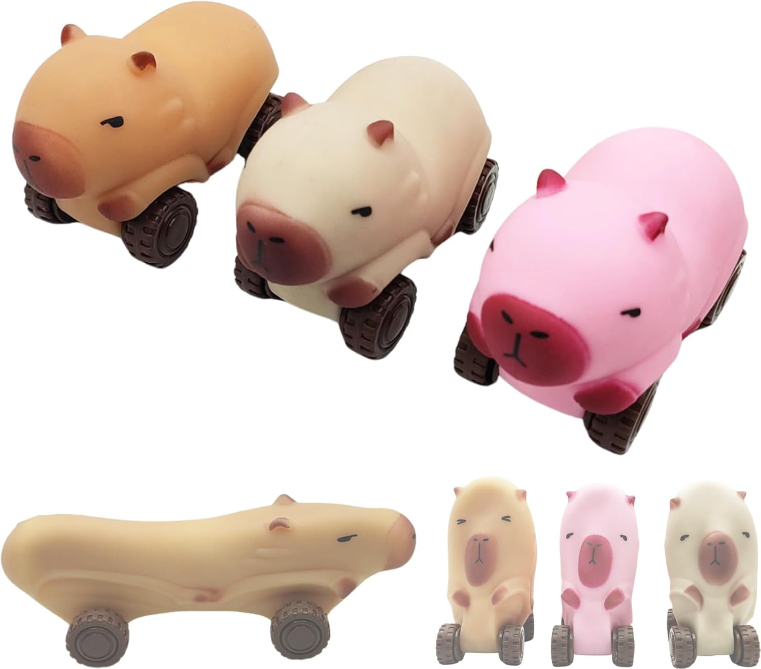 Capybara Pulls Car Toy, Capybara Car Soft Extensible, Capybara Stretch ...