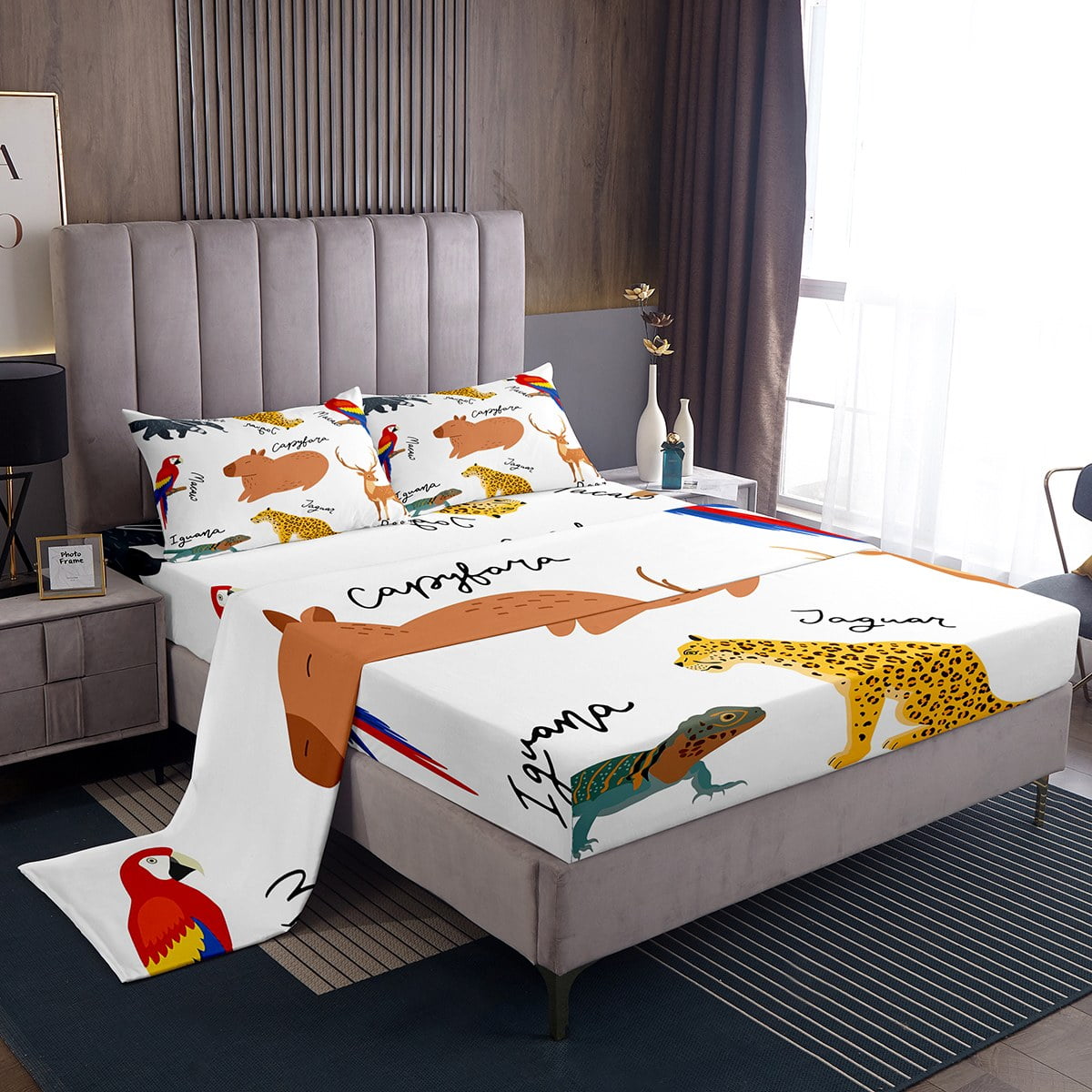 Capybara Queen Bed Sheets Set 4 Piece Rodent Animals Capybara Sheet Set ...