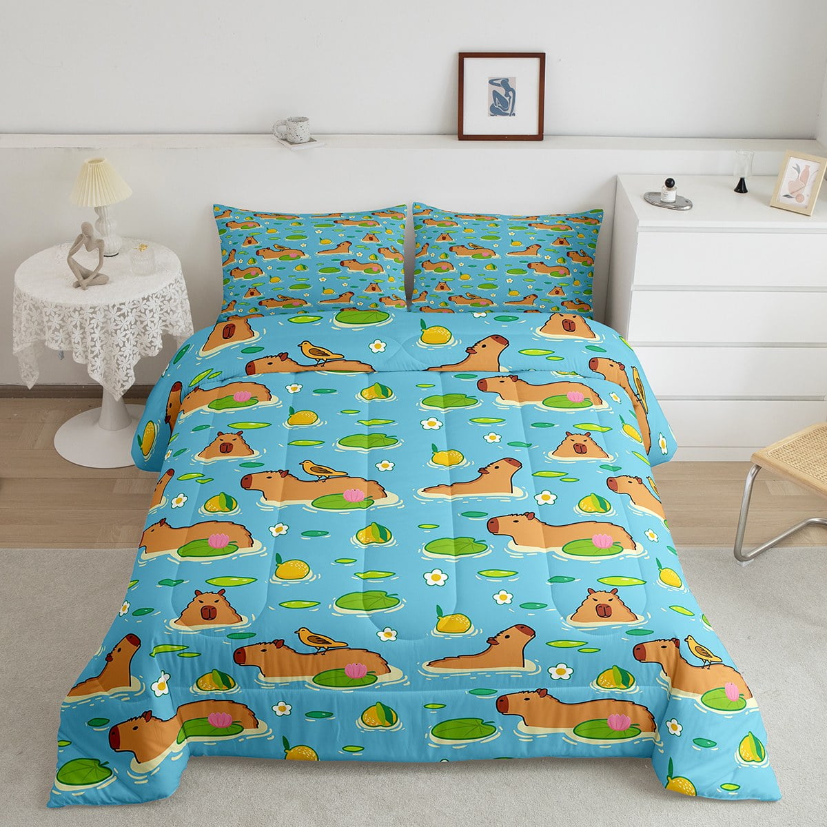 Capybara Queen Comforter Set Capybara Lovers Bedding ,Funny Rodent ...