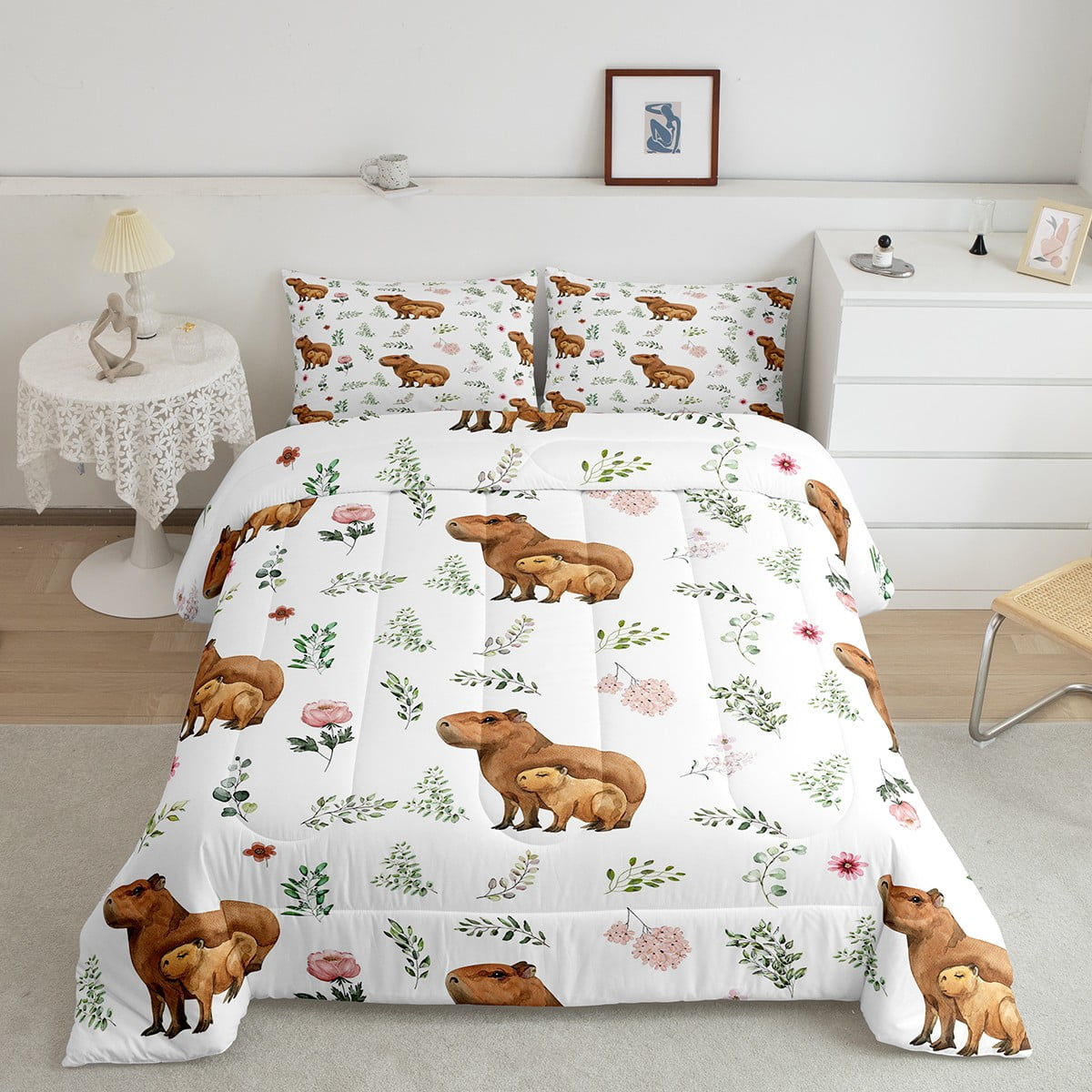Capybara Queen Comforter Set Gifts for Capybara Lovers Bedding Funny ...