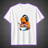 Capybara Ramen Headphones Cute Animal Music Lover Gift T-shirt, for men ...