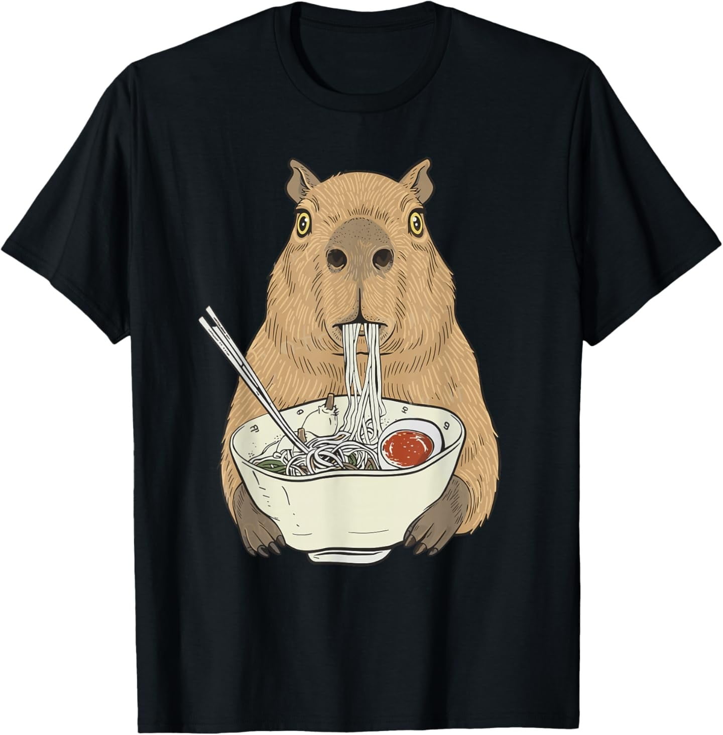 Capybara Ramen Japanese Funny Graphic Tee Kawaii Anime Gifts T-Shirt ...