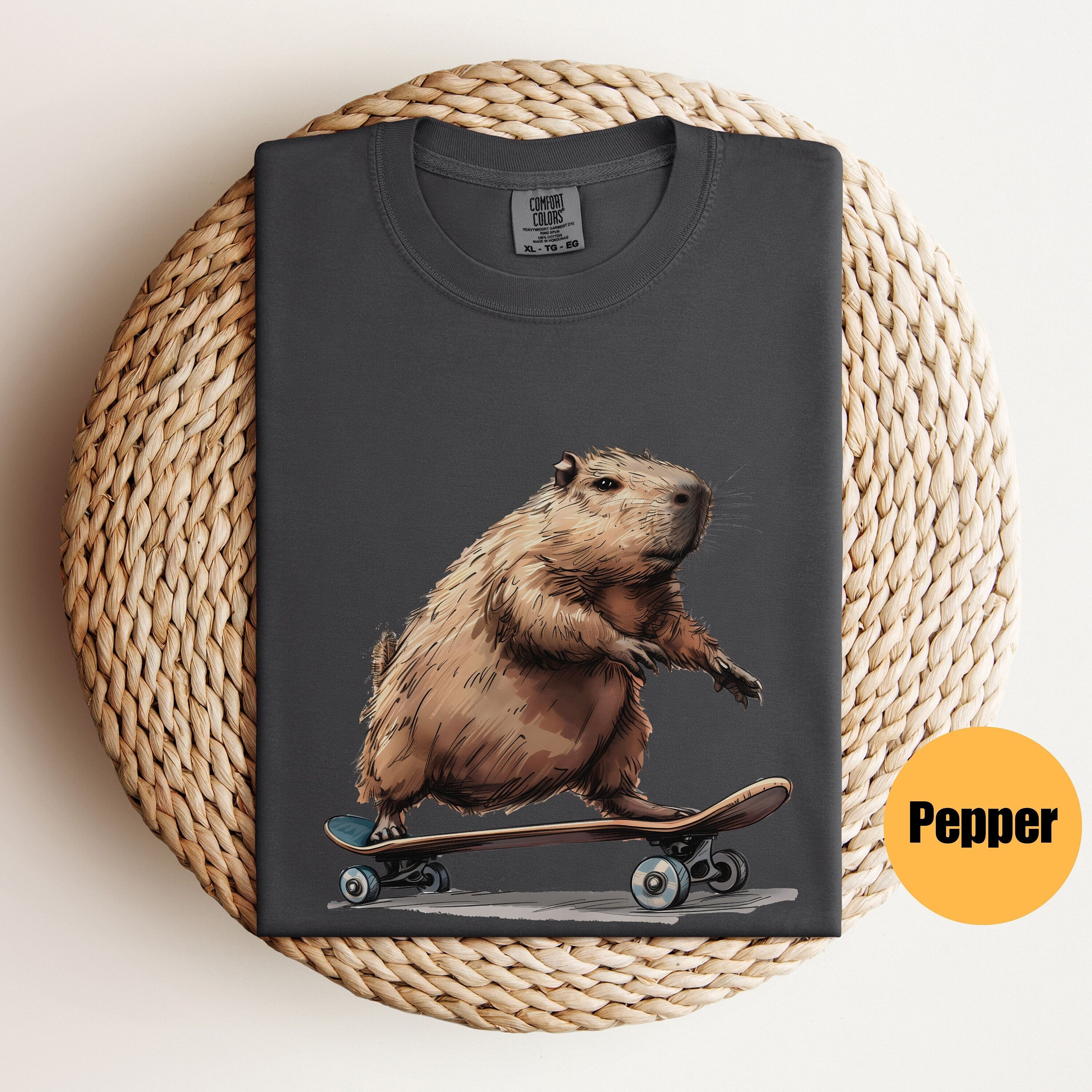 Capybara Riding Skateboard T-Shirt Capybara Shirt Capybara Clothing ...