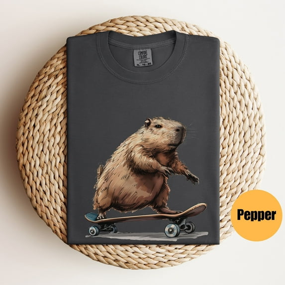 Capybara Riding Skateboard T-Shirt Capybara Shirt Capybara Clothing ...