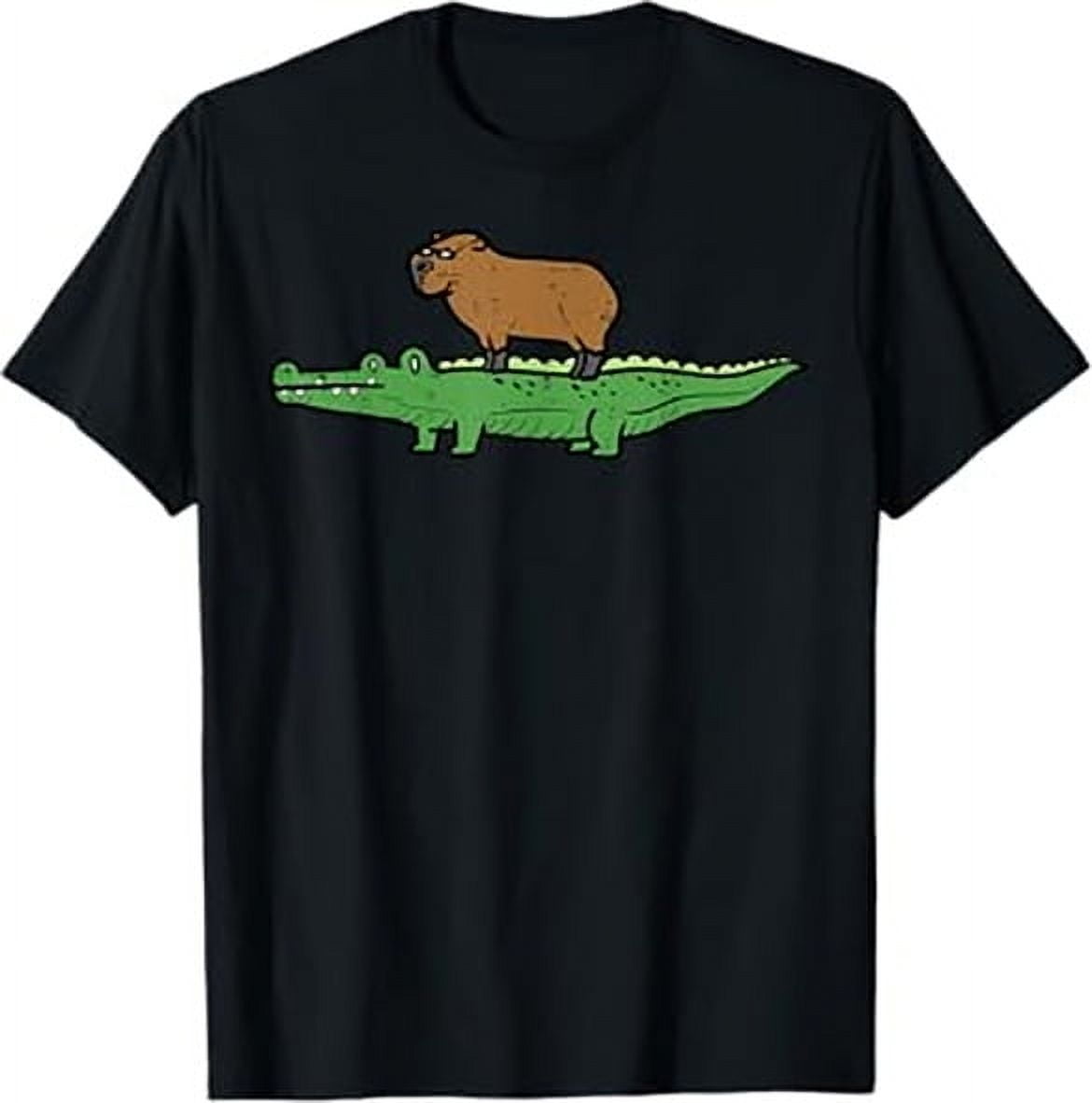 Capybara Riding an Alligator? Humorous T-Shirt - Walmart.com