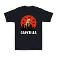 Capybara Rodent Capyzilla Shirt Funny Capybara Graphic Sunset Men's T ...
