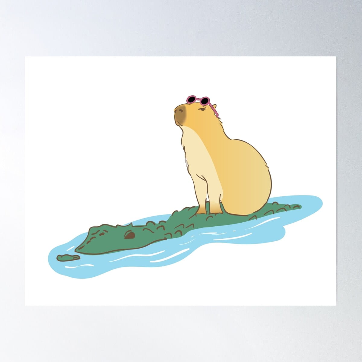 Capybara Royalty: Chillin’ On A Croc Poster Wall Art, Modern Wall Decor ...