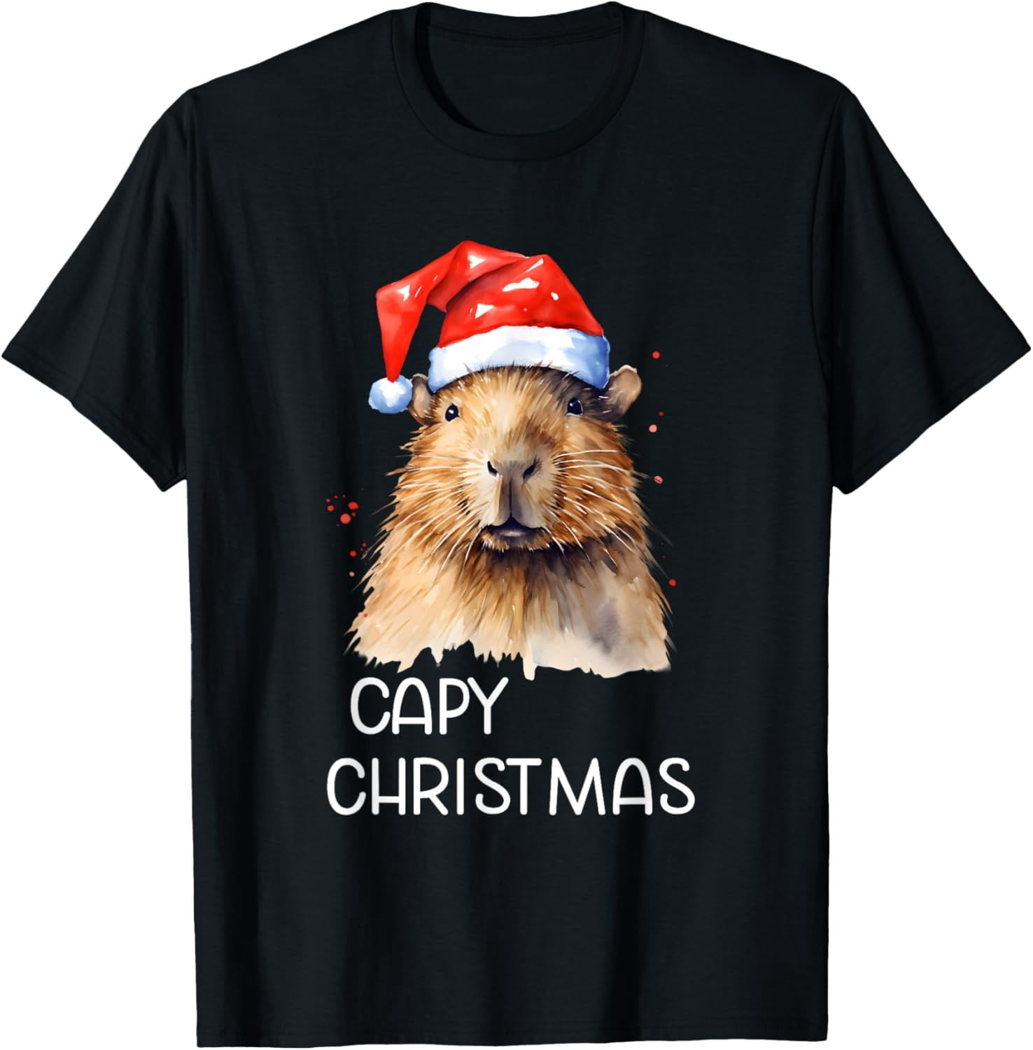 Capybara Santa Hat Pajama Rodent Animal T-Shirt All Size S-5XL ...