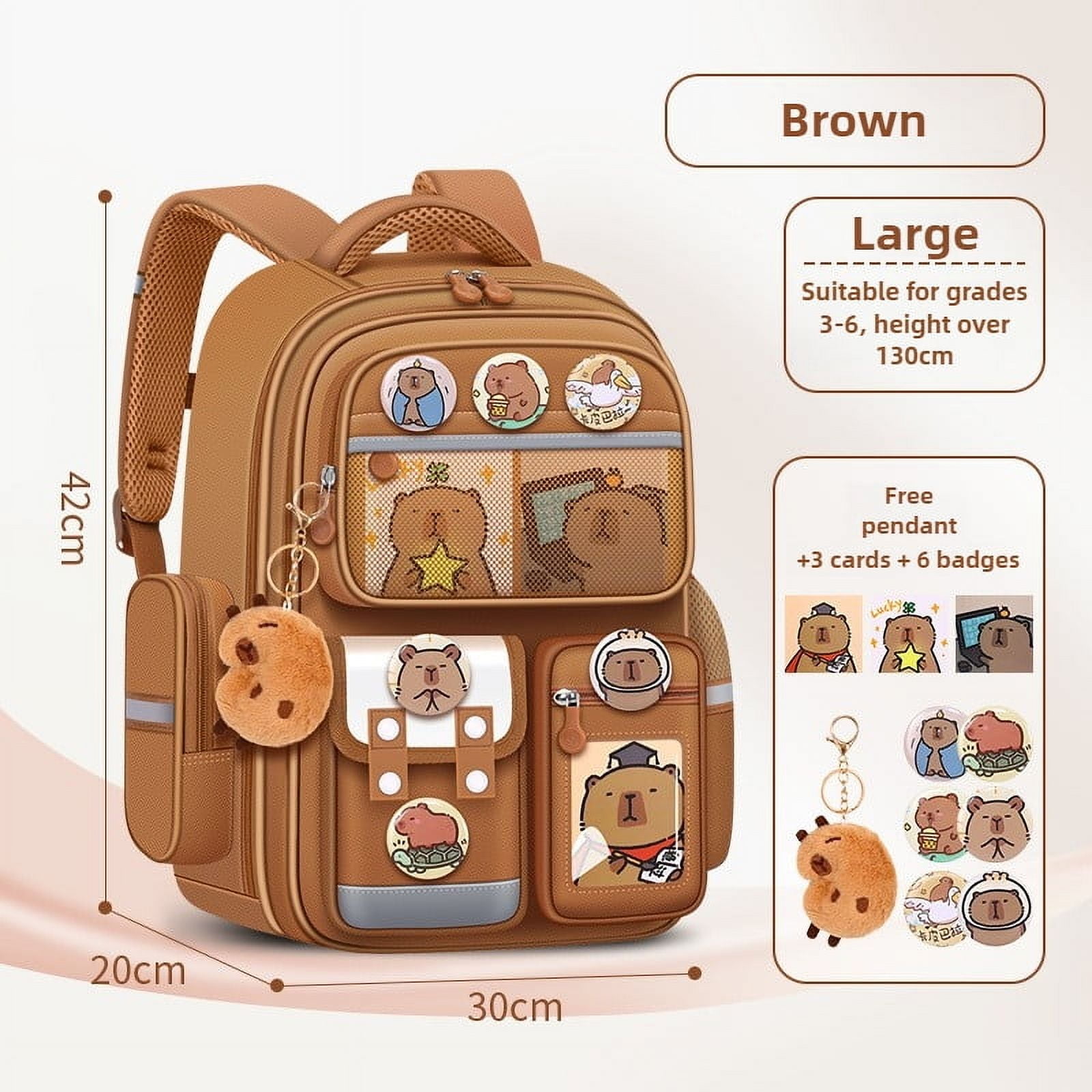 Capybara School Bags Backpack Primary Schoolbag Orthopedic Backpack ...