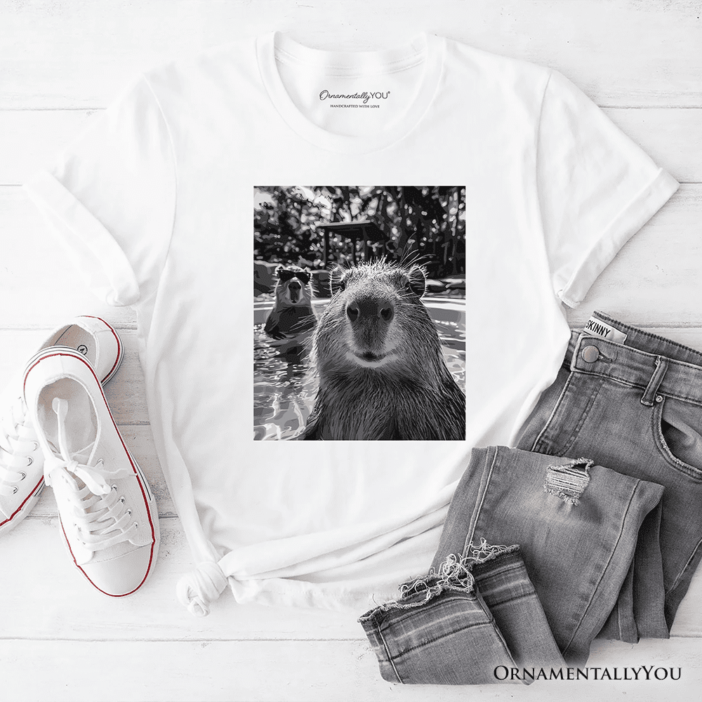 Capybara Selfie Funny T-Shirt, Meme Animal Photo Style Tee - Walmart.com