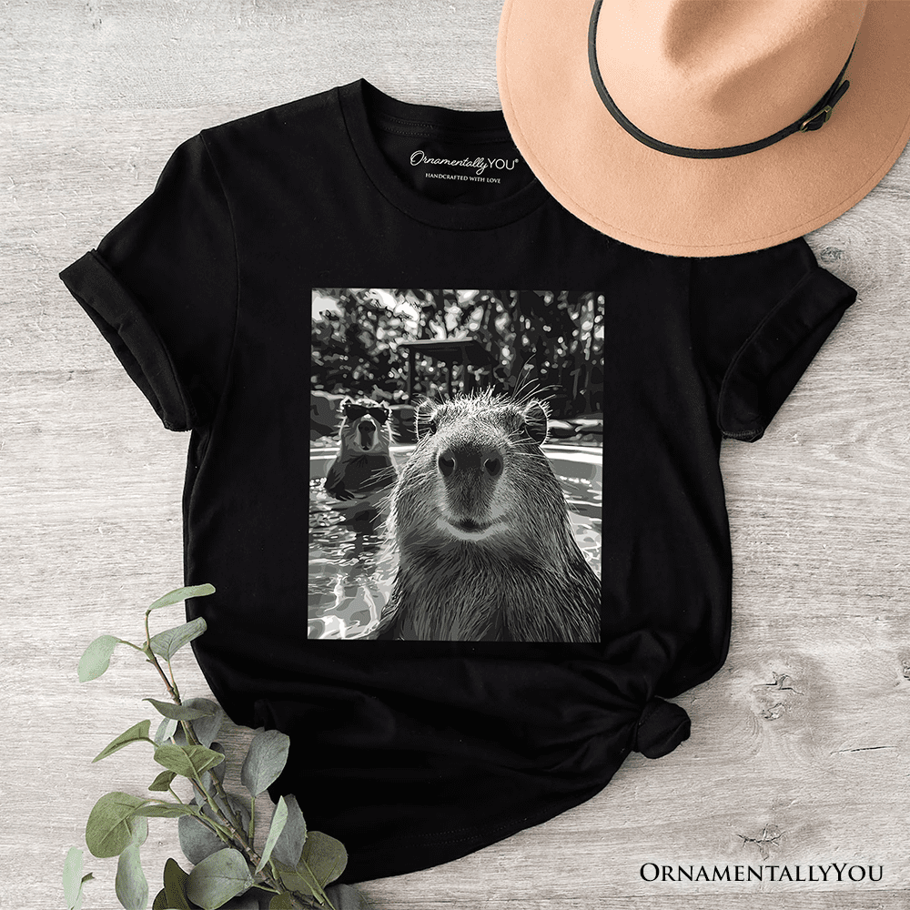 Capybara Selfie Funny T-Shirt, Meme Animal Photo Style Tee - Walmart.com