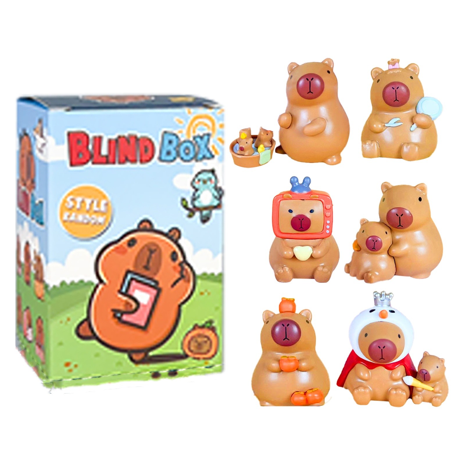 Capybara Series 1Set Blind Box Figures, Capybara Birthday Decorations ...