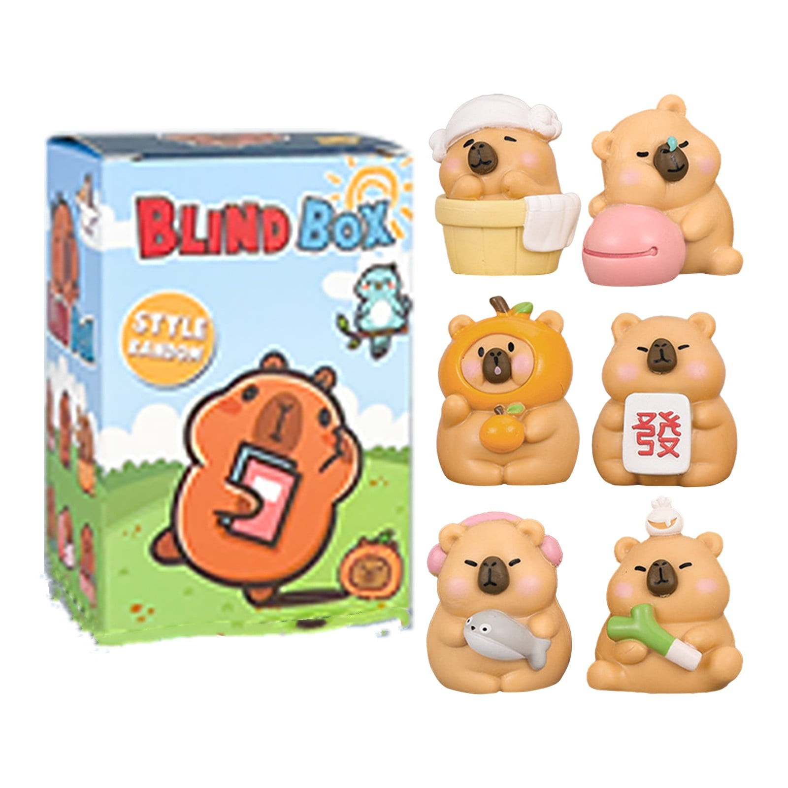 Capybara Series 1Set Blind Box Figures, Capybara Birthday Decorations ...