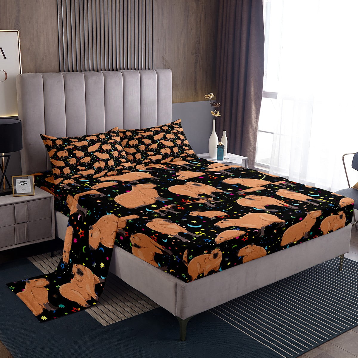 Capybara Sheet Set Full for Boys Kids Cute Cartoon Capybara Bed Sheets ...