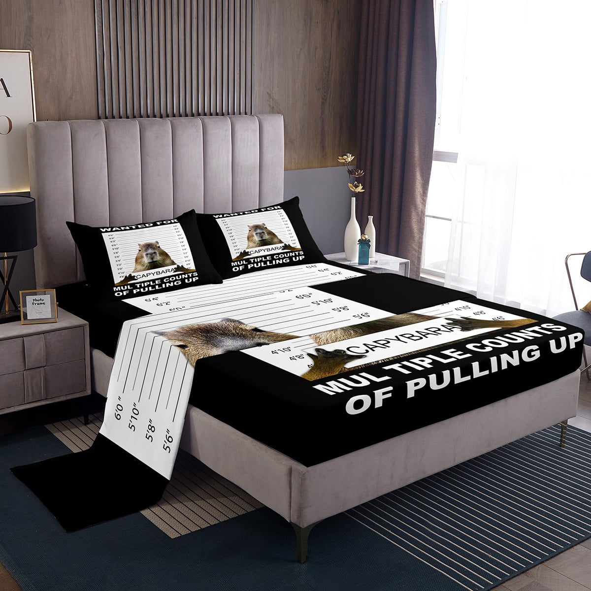 Capybara Sheet Set King Wild Animal Capybara Bed Sheets Set Funny ...