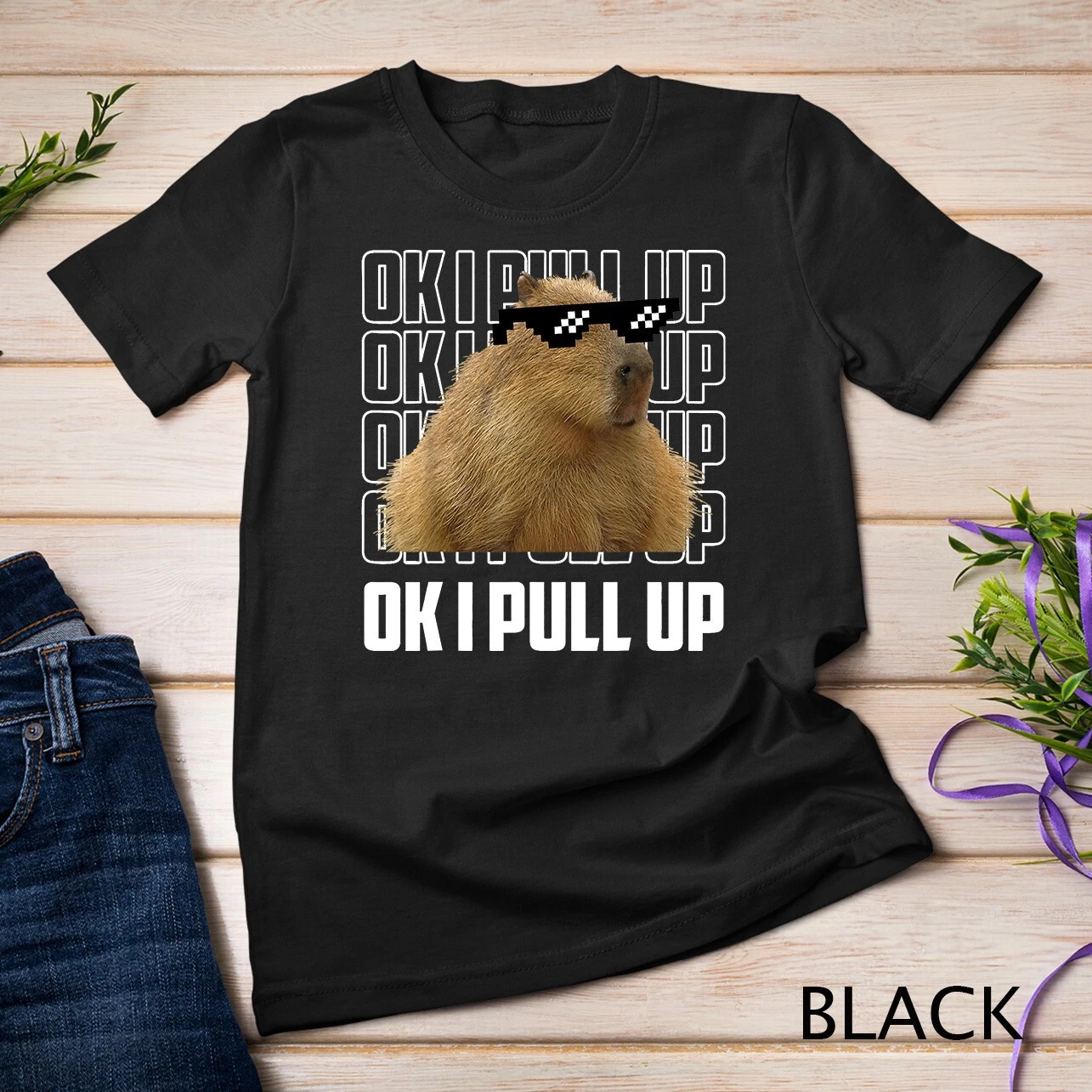 Capybara Shirt Funny Capybara Ok I Pull Up Meme Rodent Tee Unisex T ...