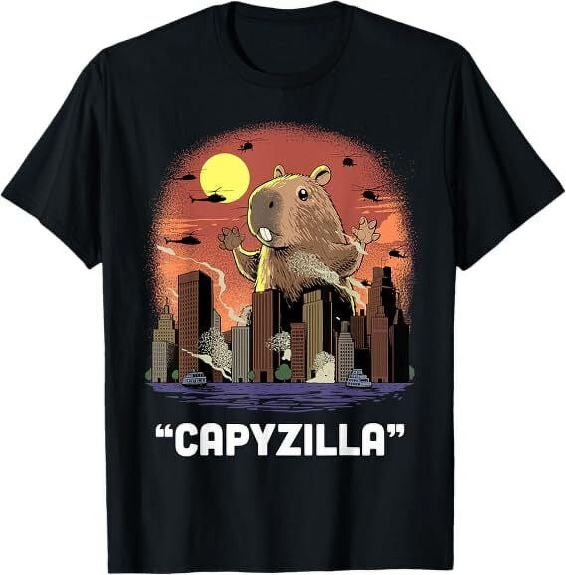 Capybara Shirt Funny Kaiju Caybara Monster Rodent Capyzilla T-Shirt ...