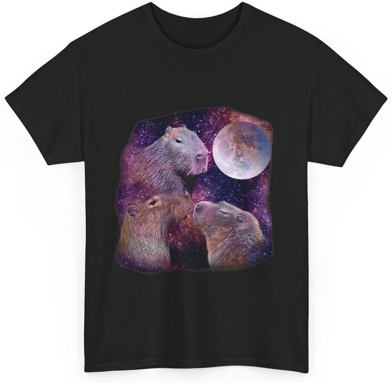 Capybara Shirt, Three Capybaras Moon T-shirt, Capybara Rodent Lovers ...