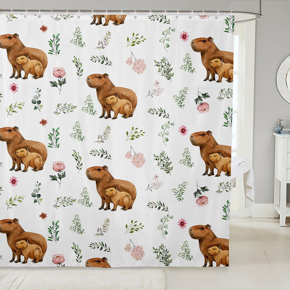 Capybara Shower Curtain Gifts for Capybara Lovers Bath Curtain Funny ...
