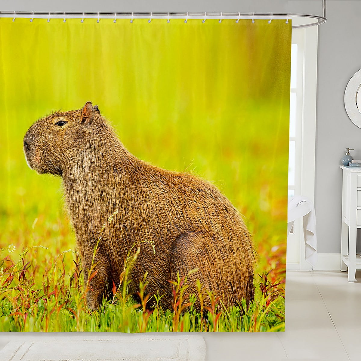 Capybara Shower Curtain Gifts for Capybara Lovers, Kawaii Capybara ...