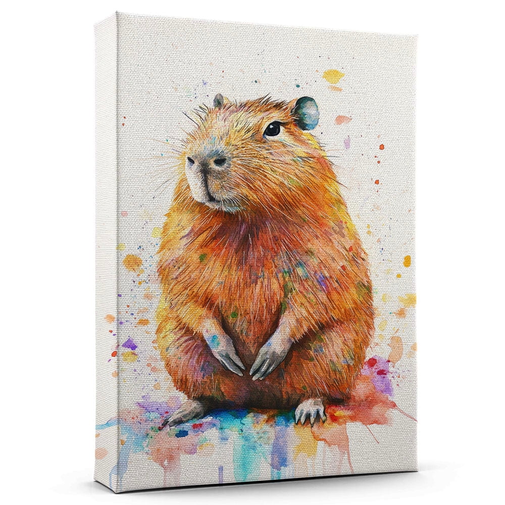 Capybara Sitting Canvas Wall Art For Bedroom Office Wall Decor Capybara ...