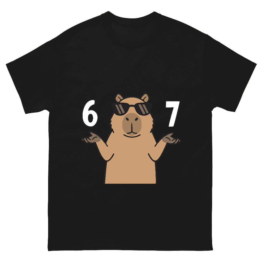 Capybara Six Seven Meme Hand Gesture Youth Trend Unisex T-Shirt V15846 ...