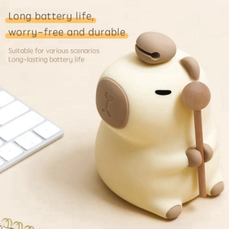 Capybara Sleeping Lamp Built-in Battery Animal Bedside Nightlight ...