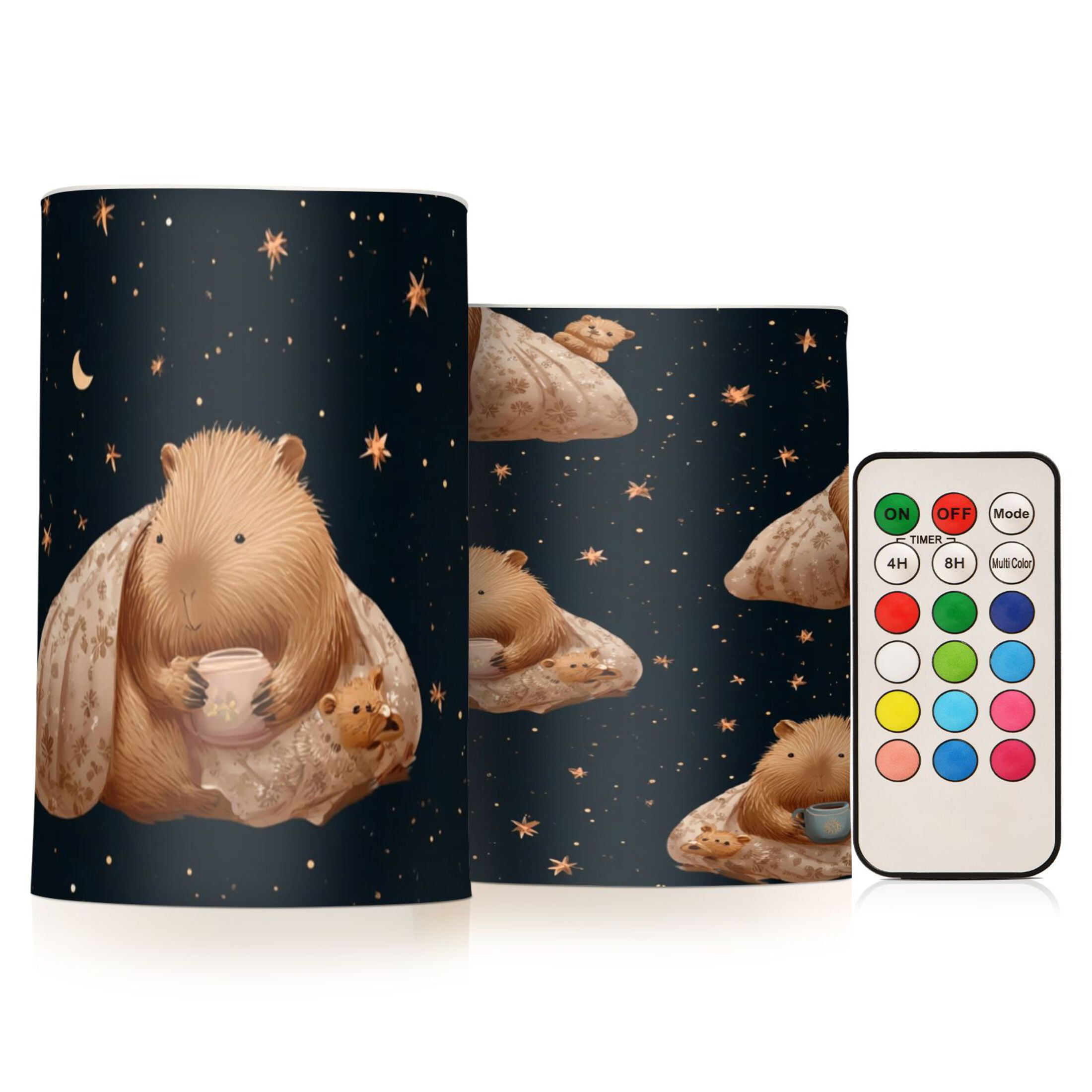 Capybara Sleeping on Blanket Flickering Flameless Candles Battery ...