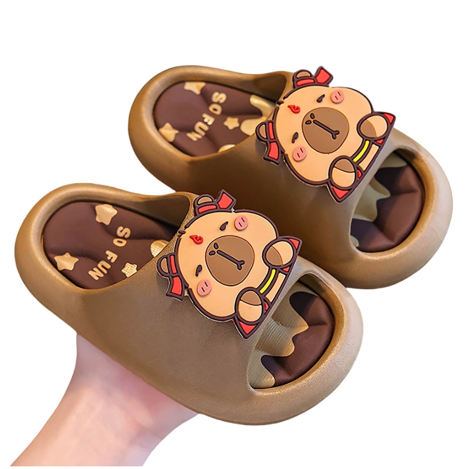 Capybara Slippers for Kids, Cute Animal Cloud Slides, Comfort Non- Soft ...